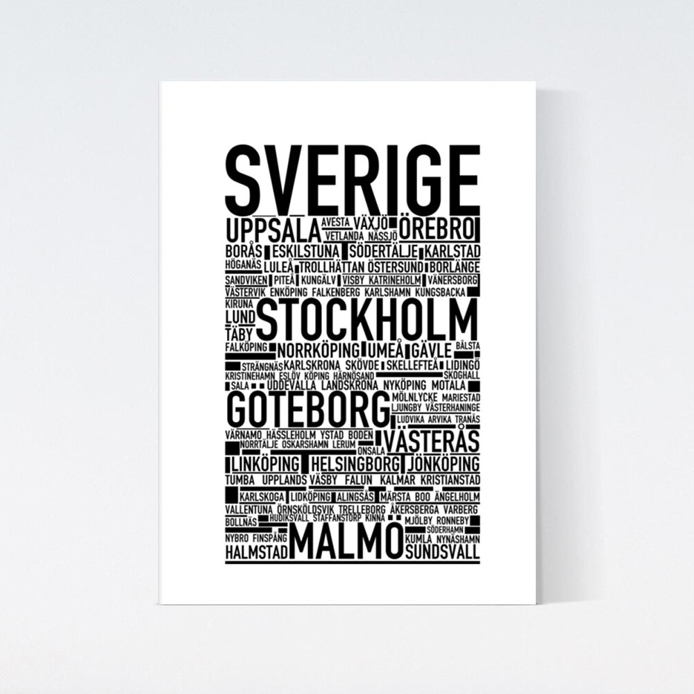 Sverige Text Poster – WALLSTAR