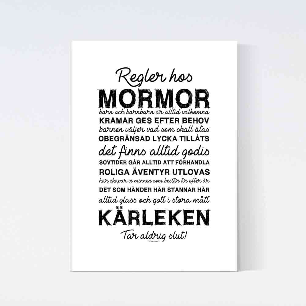 Regler Hos Mormor Poster – WALLSTAR