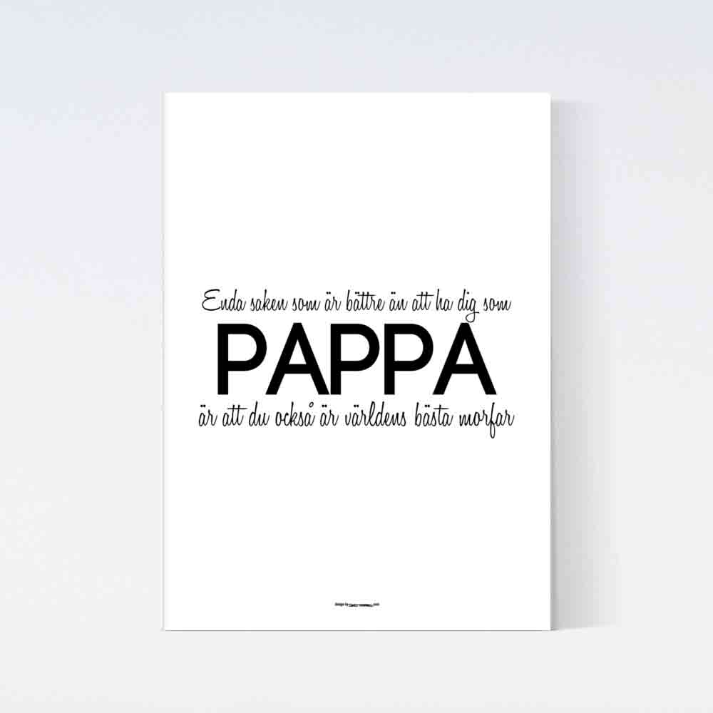 Pappa Morfar Text Poster – WALLSTAR